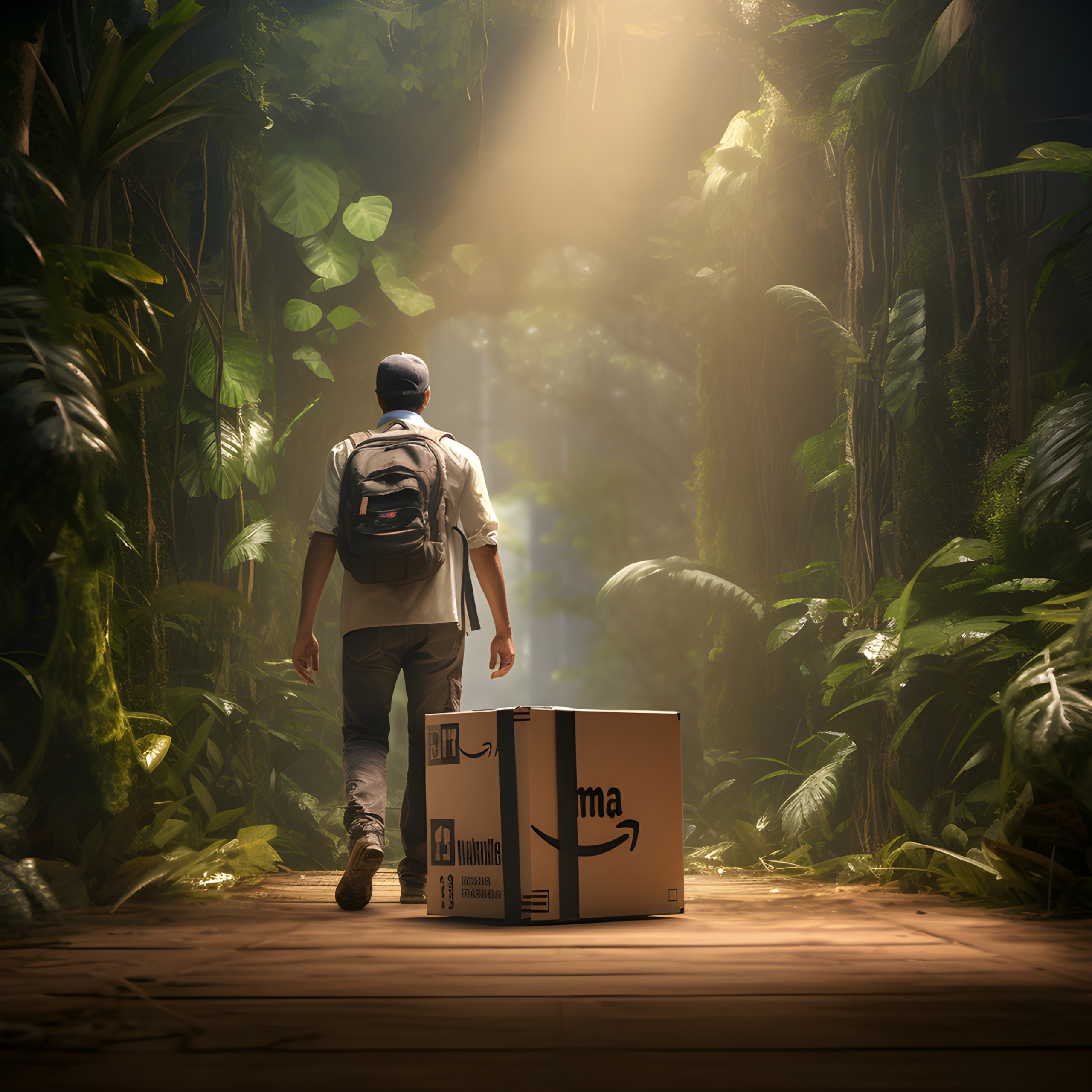 Parcel delivery in the rain forest - Impossible Images - Unique stock ...