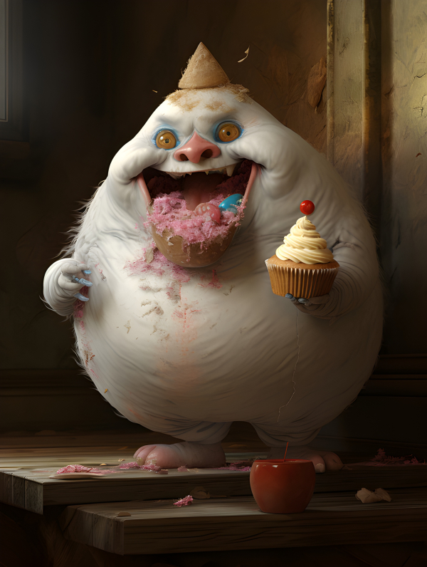 Egg creature with cake - Impossible Images - Unique stock images for ...