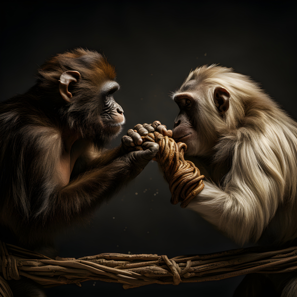 Monkeys holding hands - Impossible Images - Unique stock images for ...