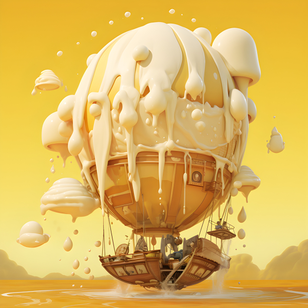 Hot air balloon overflowing with custard - Impossible Images - Unique ...