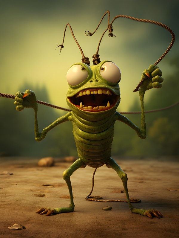 Grasshopper with a broken skipping rope - Impossible Images - Unique ...