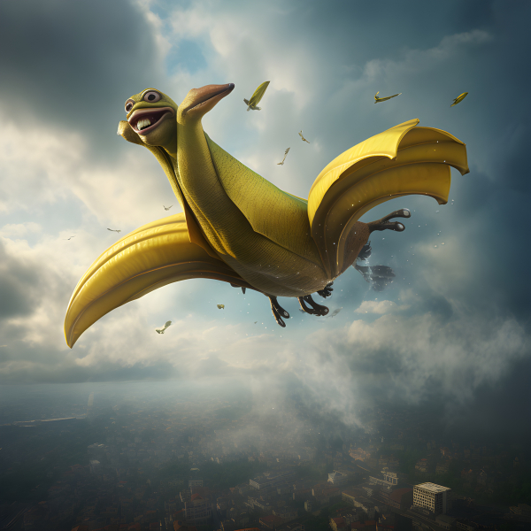 Flying banana dinosaur - Impossible Images - Unique stock images for ...