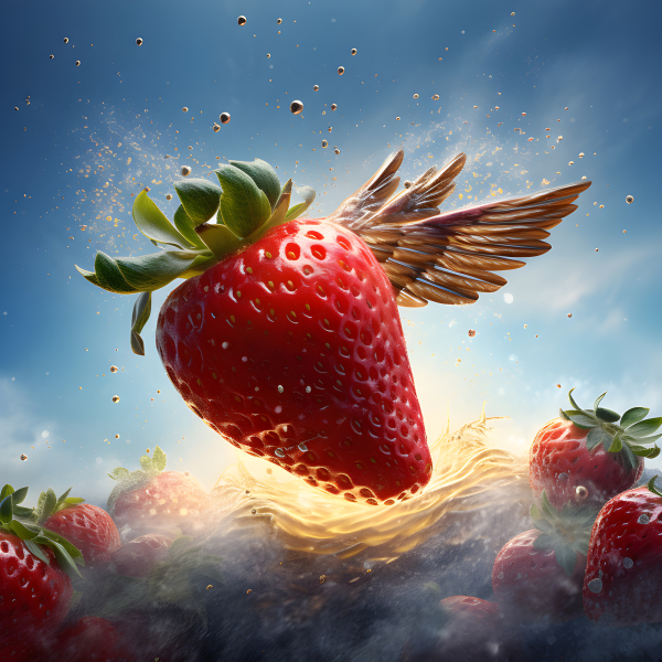 Flying strawberry - Impossible Images - Unique stock images for ...
