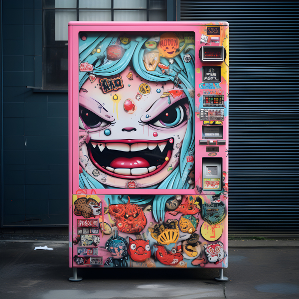 Graffitied vending machine - Impossible Images - Unique stock images ...