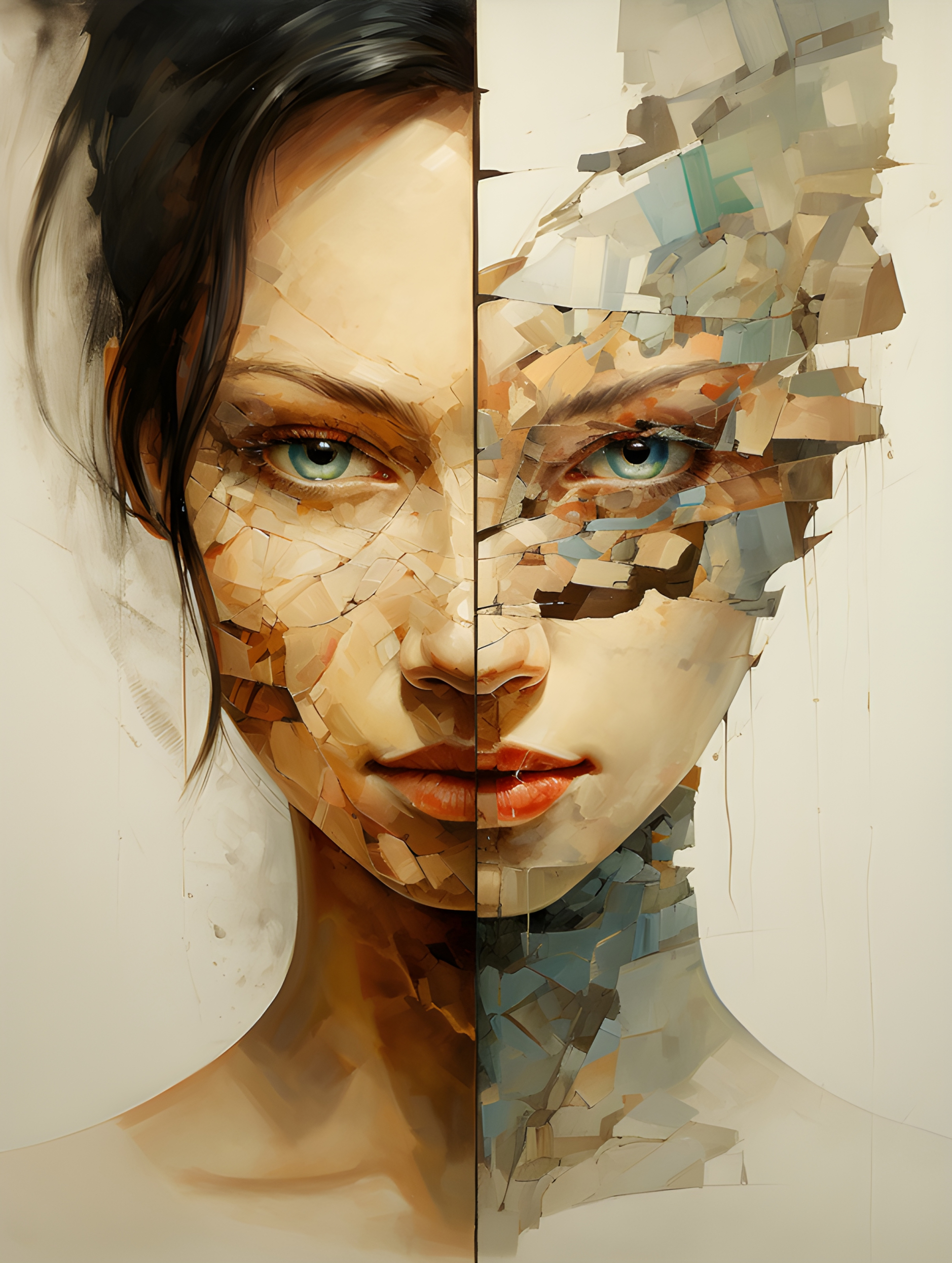 Painting of someone with split personalities - Impossible Images ...