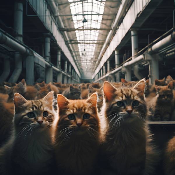 Cat factory - Impossible Images - Unique stock images for commercial use.