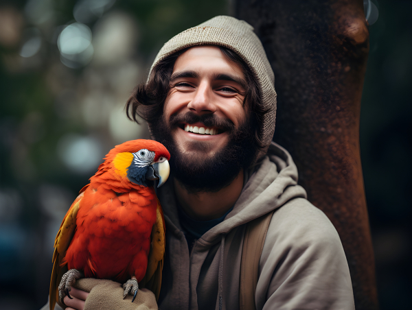 A man and his parrot - Impossible Images - Unique stock images for ...