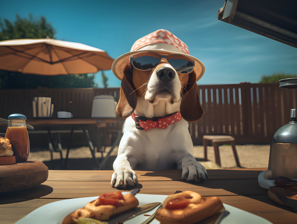 A beagle chilling at a bbq - Impossible Images - Unique stock images ...