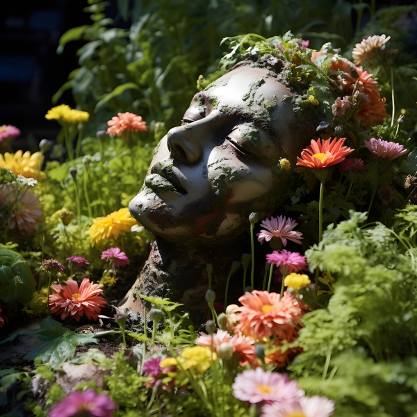 Human feature in a flower bed - Impossible Images - Unique stock images ...