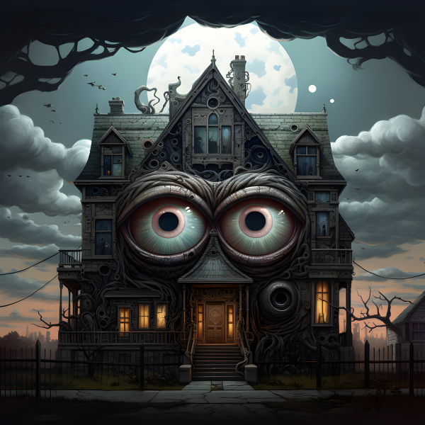 Haunted house with giant eyes - Impossible Images - Unique stock images ...