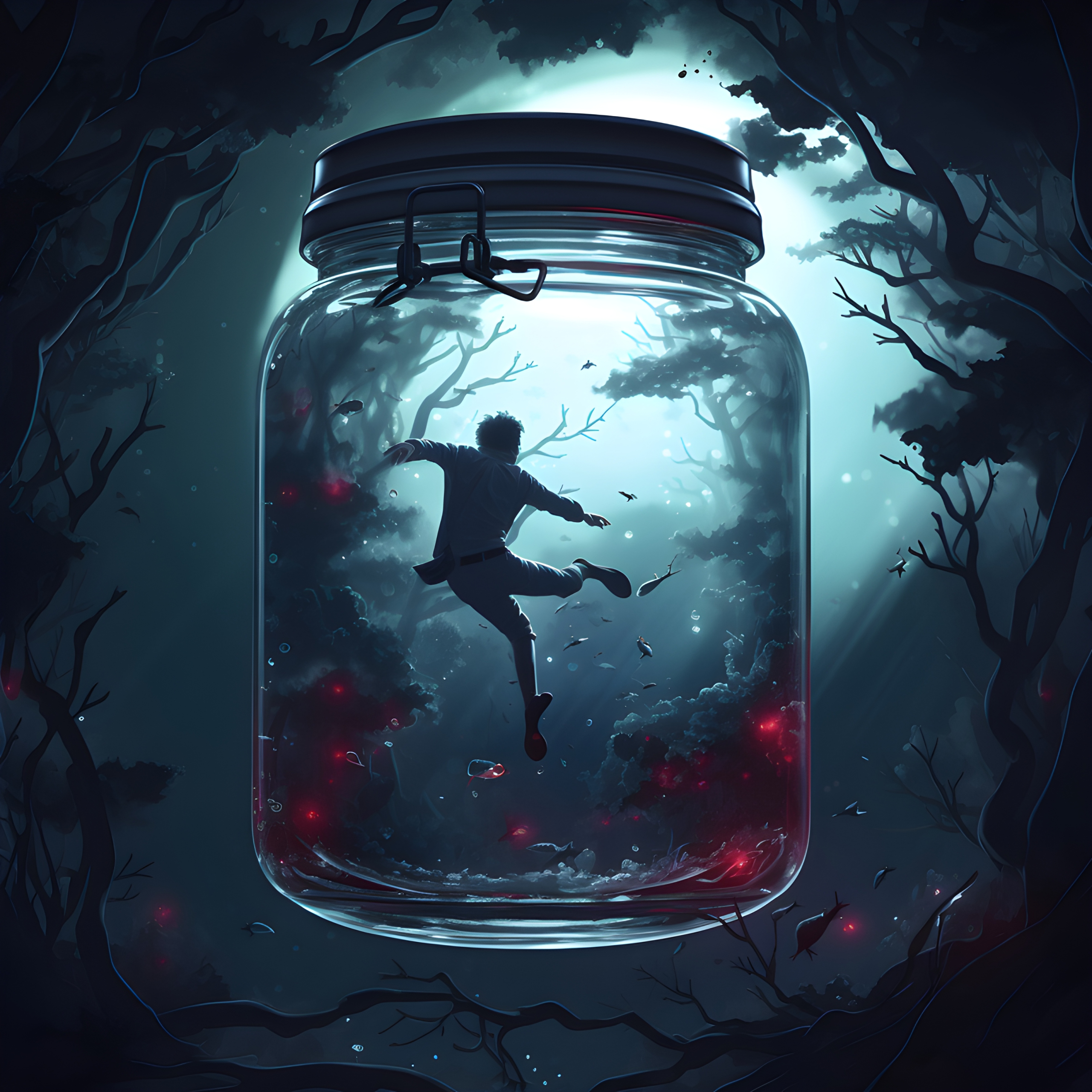 Human trapped in a jam jar - Impossible Images - Unique stock images ...