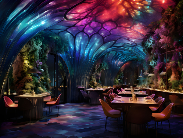Restaurant under beautiful coloured glass - Impossible Images - Unique ...