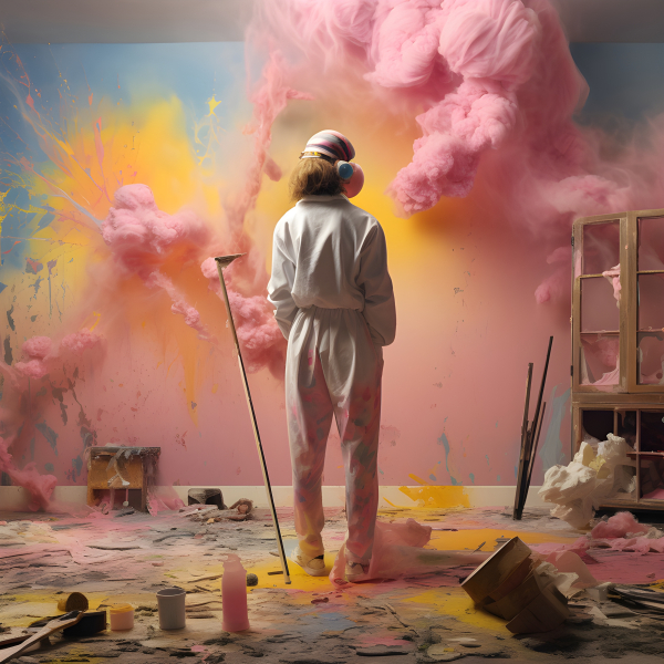 Artist working on their puff painting - Impossible Images - Unique ...