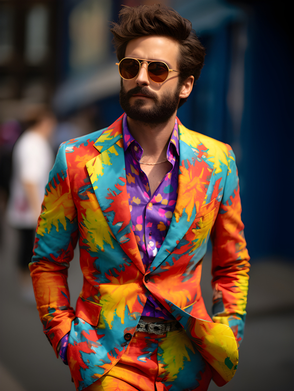 A man wearing a colorful suit - Impossible Images - Unique stock images ...