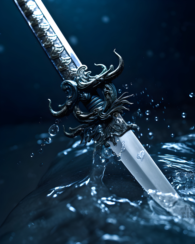 A katana slashing across water - Impossible Images - Unique stock ...