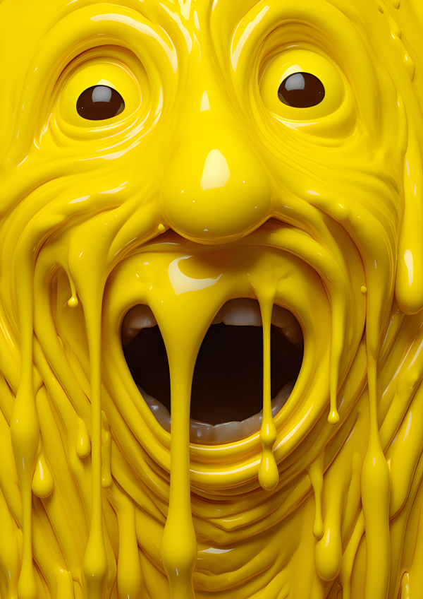 Yellow slime face - Impossible Images - Unique stock images for ...