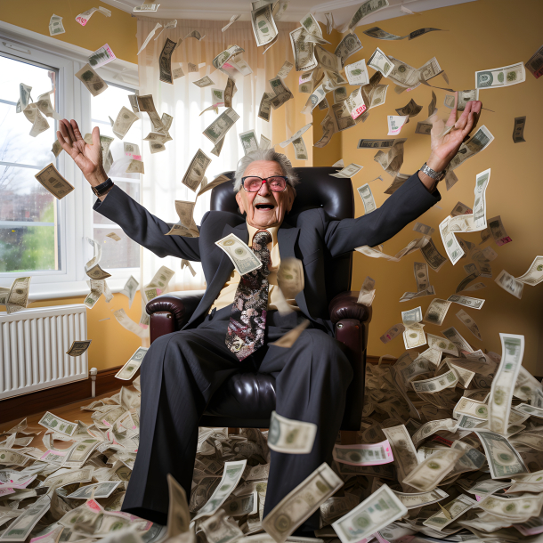 Old man winning lots of money - Impossible Images - Unique stock images ...