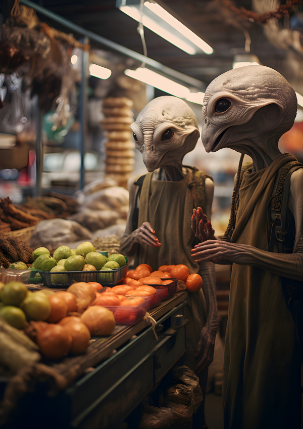 Aliens shopping for vegetables - Impossible Images - Unique stock ...