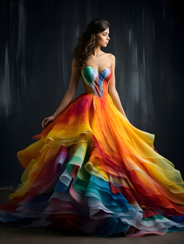 A lady wearing a colorful dress - Impossible Images - Unique stock ...