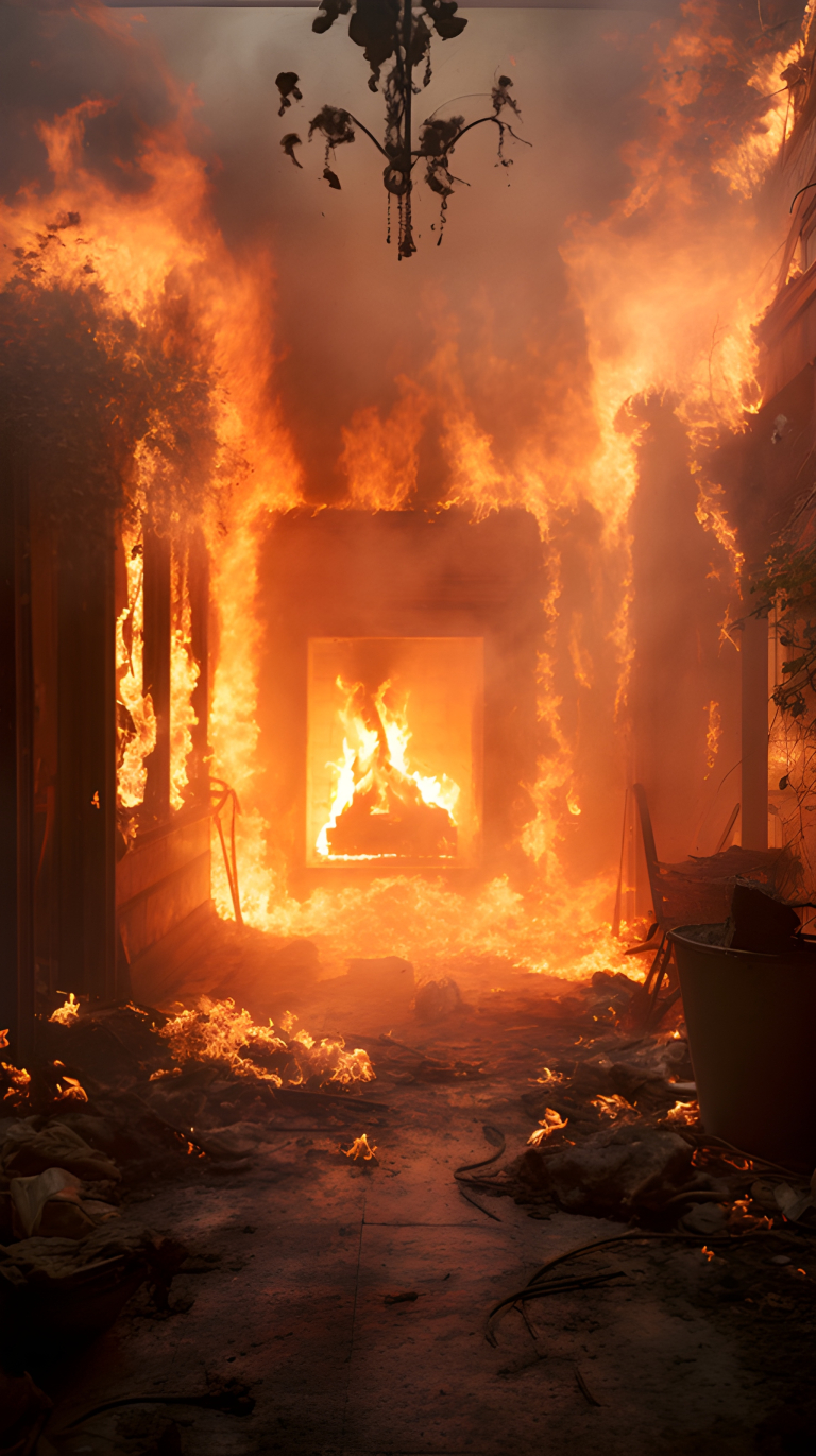 Inside a house on fire - Impossible Images - Unique stock images for ...