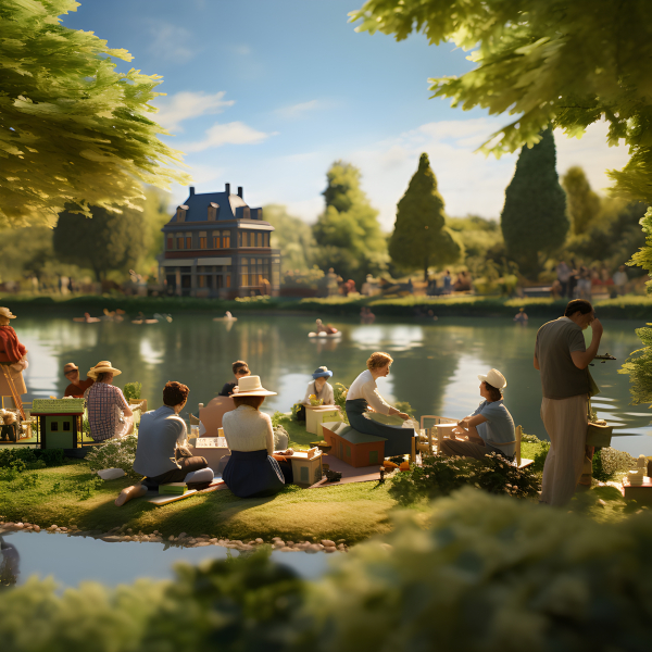 River Picnic - Impossible Images - Unique stock images for commercial use.