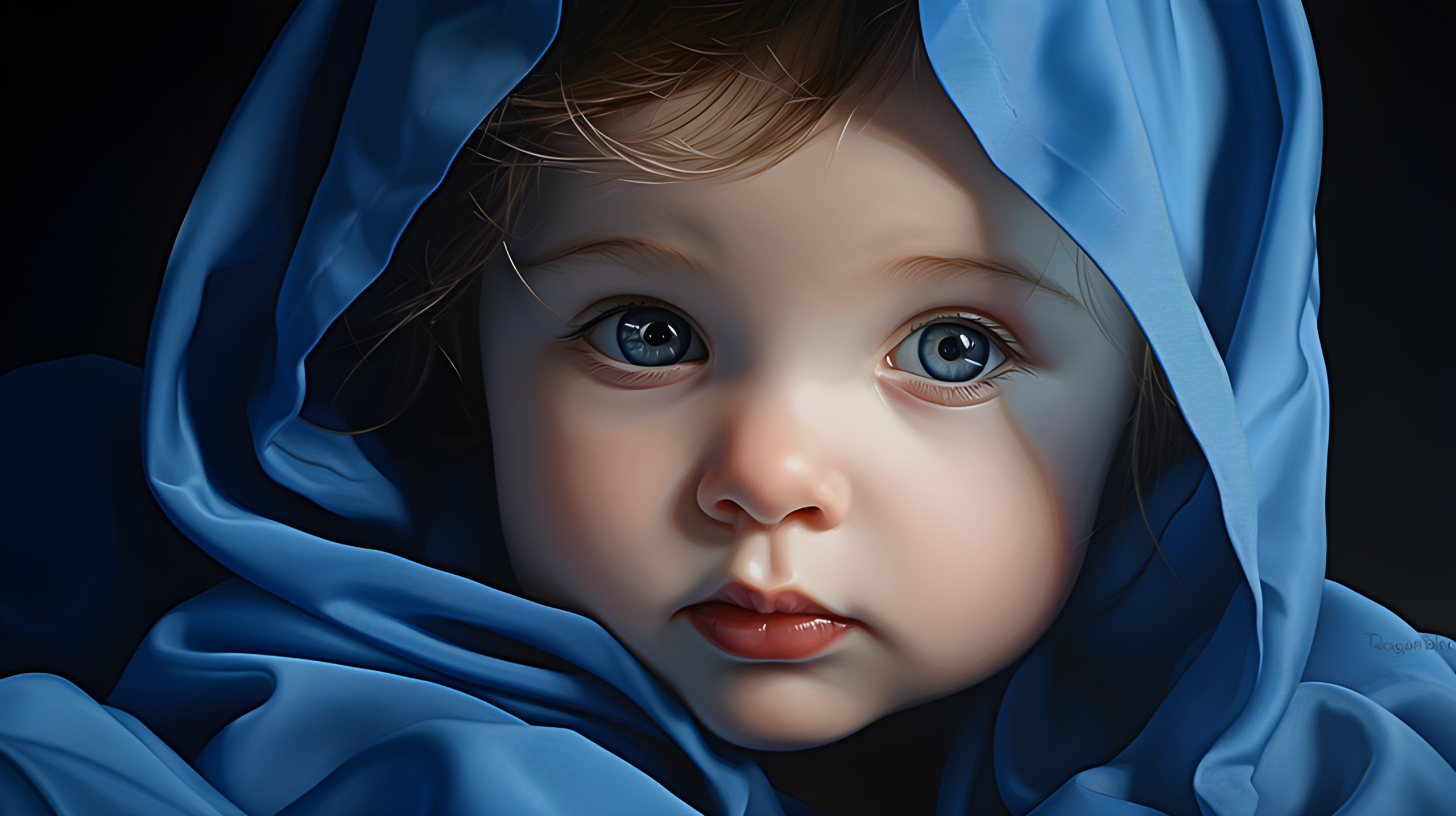 Baby in blue - Impossible Images - Unique stock images for commercial use.