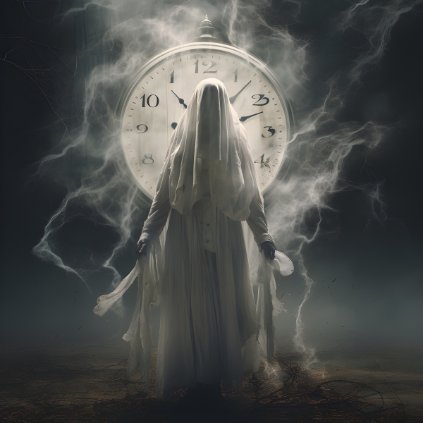 Ghost in front of a clock face - Impossible Images - Unique stock ...