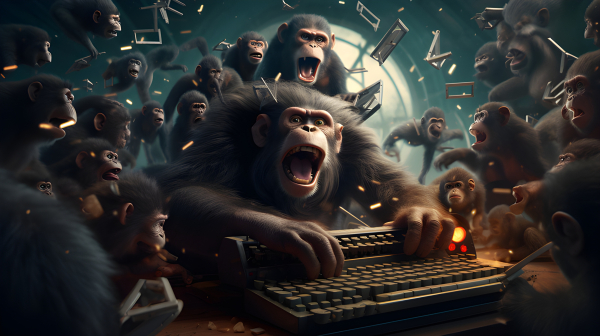 An infinite number of monkeys with a typewriter - Impossible Images ...