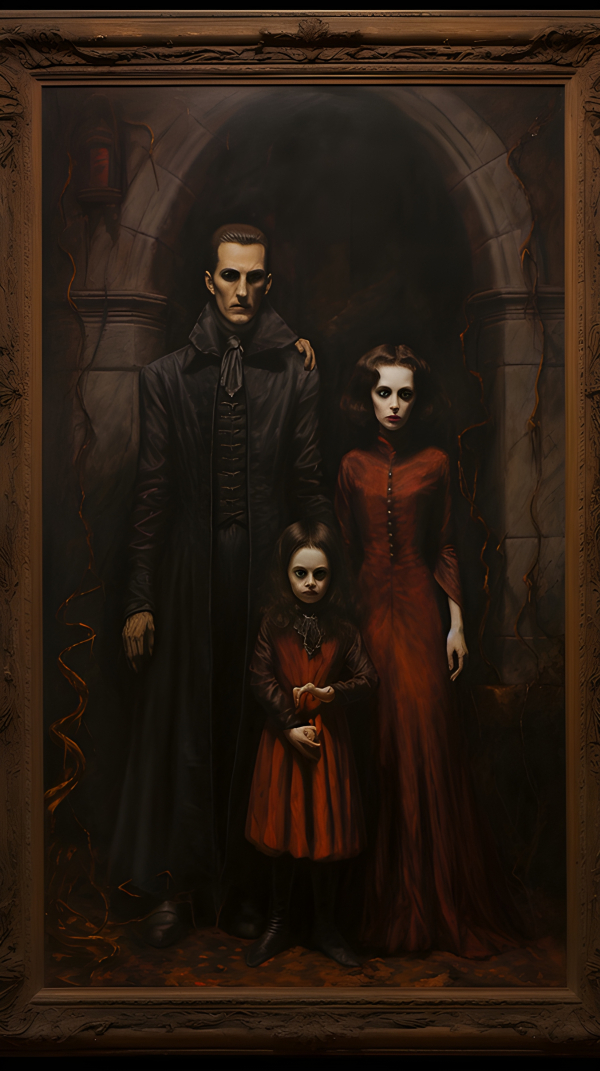 Halloween: A haunted oil painting of a vampire family - Impossible ...