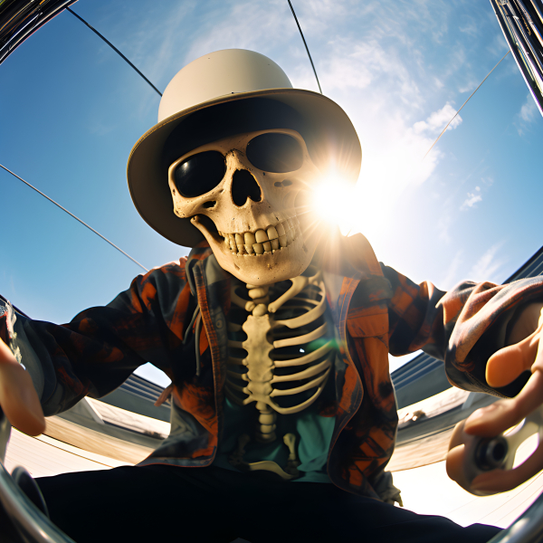 Skater skeleton in halloween summer - Impossible Images - Unique stock ...