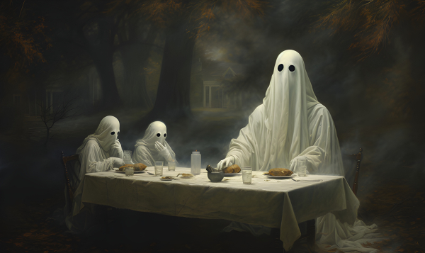 Halloween: A ghost eating dinner with its children - Impossible Images ...