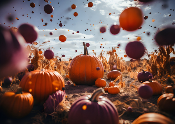 Flying pumpkins at halloween time - Impossible Images - Unique stock ...