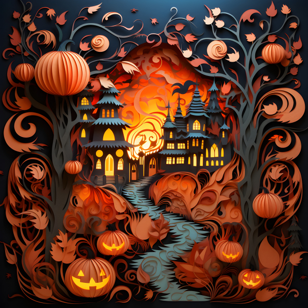 Layered paper Halloween scene - Impossible Images - Unique stock images ...