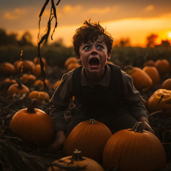 Halloween time. A boy crying out in horror - Impossible Images - Unique ...