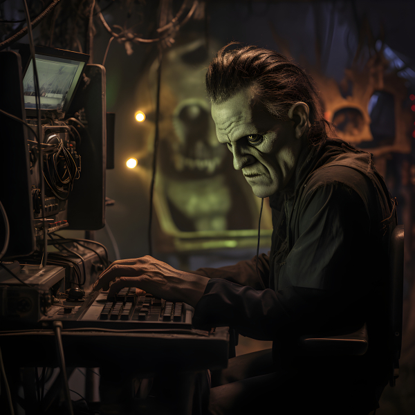 Frankenstein working on Halloween - Impossible Images - Unique stock ...