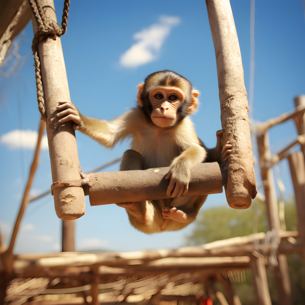 Monkey hanging out on a swing at the park - Impossible Images - Unique ...