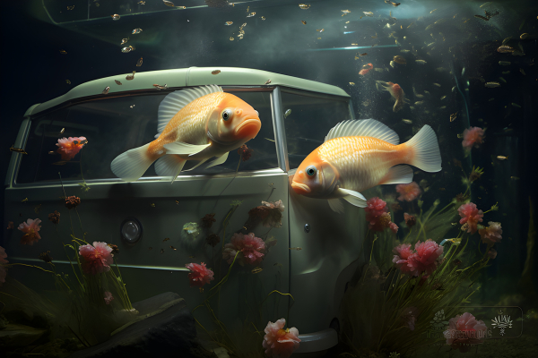 Gold fish inspecting remains of a car - Impossible Images - Unique ...