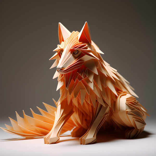 Fox origami - Impossible Images - Unique stock images for commercial use.