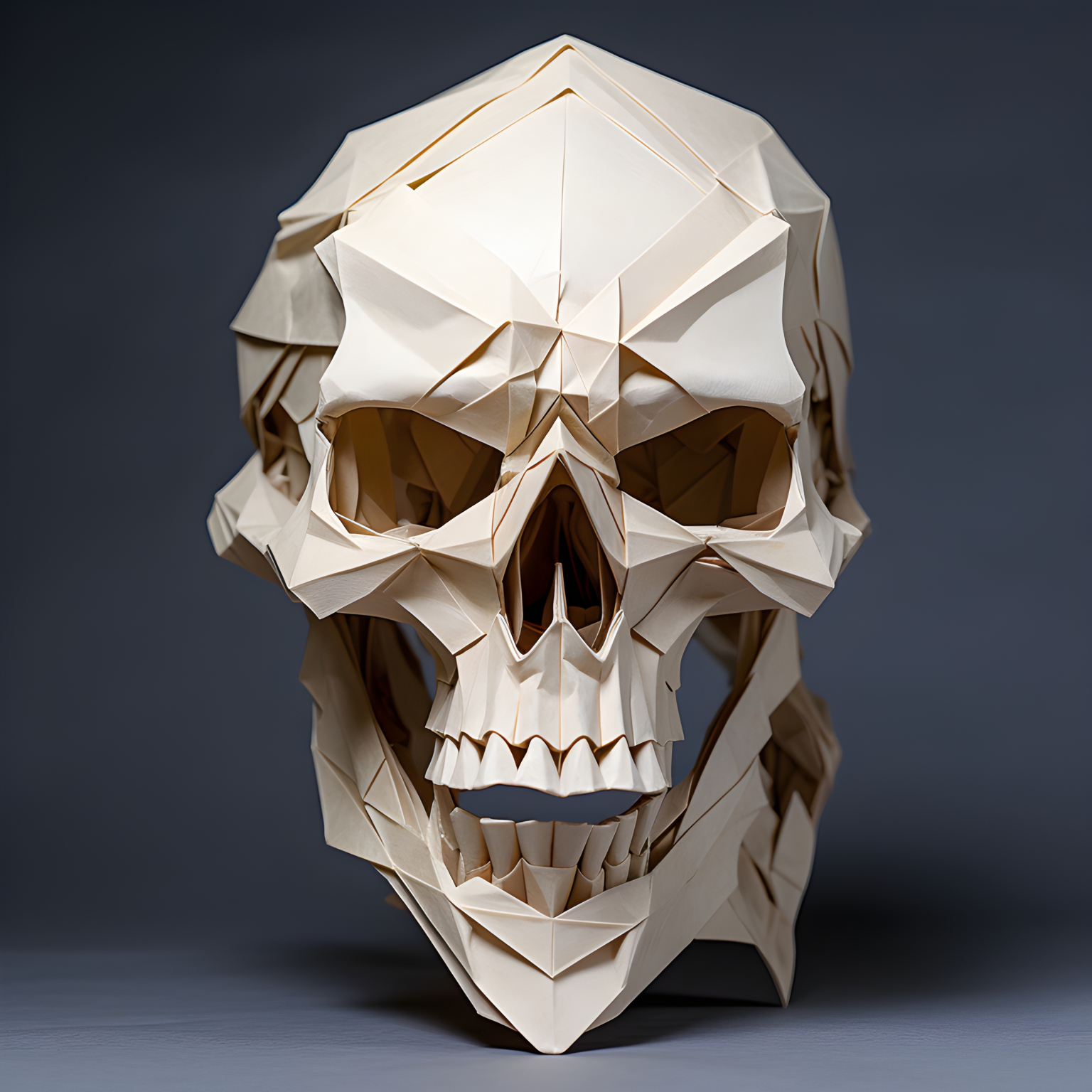 Skull origami - Impossible Images - Unique stock images for commercial use.