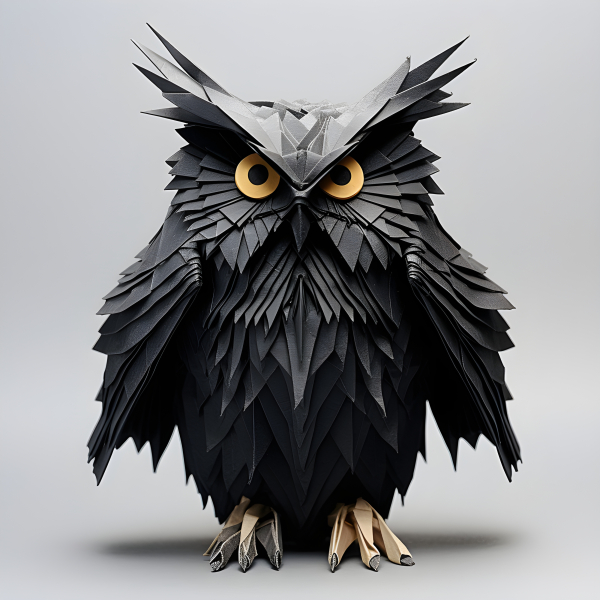 Owl origami - Impossible Images - Unique stock images for commercial use.