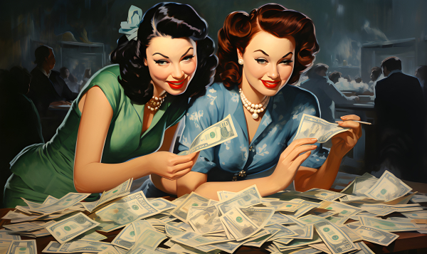 50s Pin-Up Girls doing a bank heist - Impossible Images - Unique stock ...
