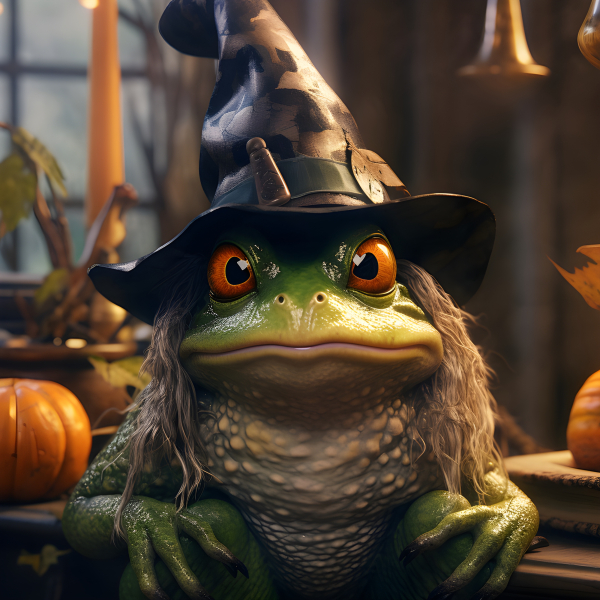 Frog with a witch hat on - Impossible Images - Unique stock images for ...