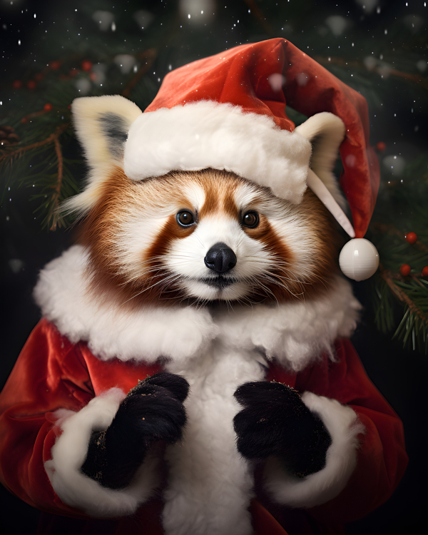 Red panda dressed as Santa - Impossible Images - Unique stock images ...