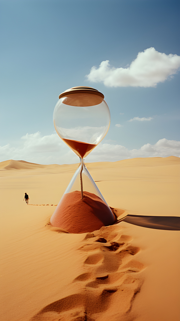 A giant hourglass in the desert - Impossible Images - Unique stock ...