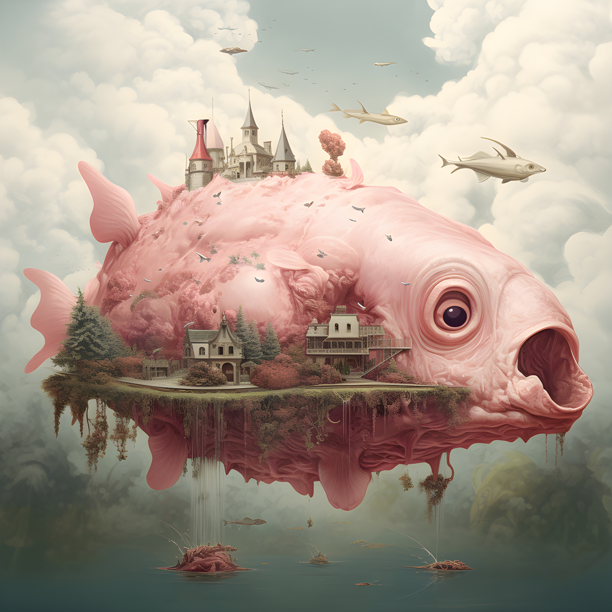 Life aboard a terrifying pink flying fish - Impossible Images - Unique ...