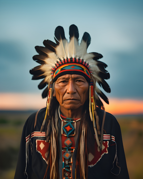 A Native-American Chief in symbolic head gear - Impossible Images ...