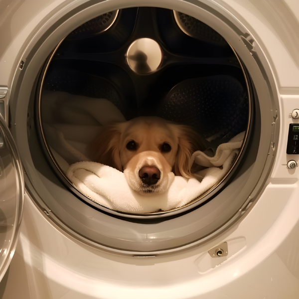 Dog in washing machine - Impossible Images - Unique stock images for ...