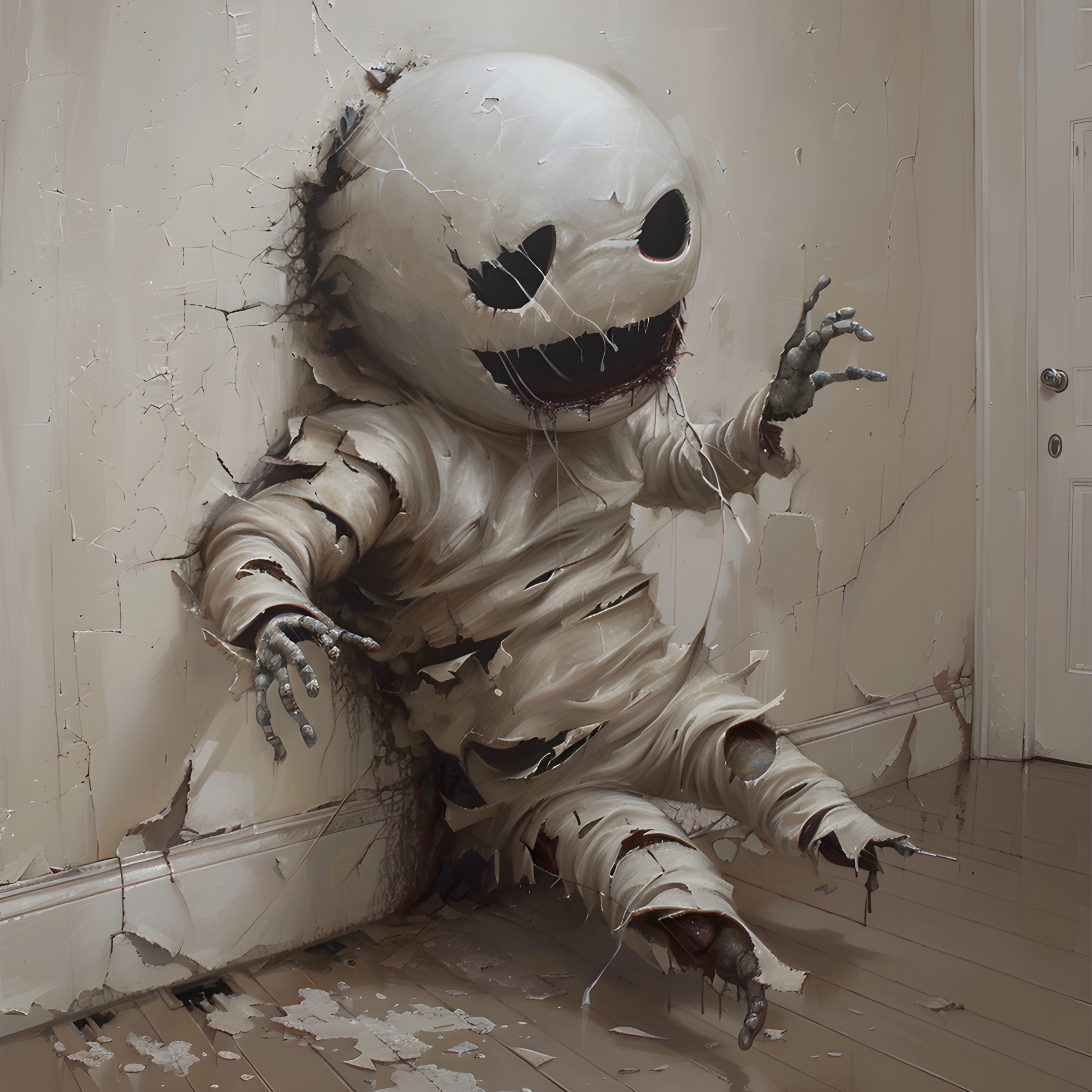 Nightmare doll trapped in a wall - Impossible Images - Unique stock ...