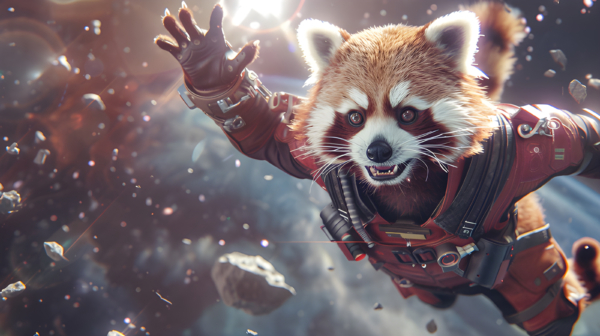 Red panda astronaut flying through space - Impossible Images - Unique ...