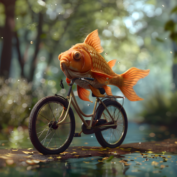 A fish riding a bicycle - Impossible Images - Unique stock images for ...